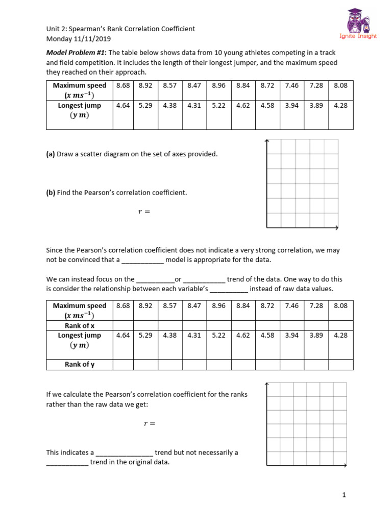 Spearman's Rank Correlation Explained | PDF | Spearman's Rank ...