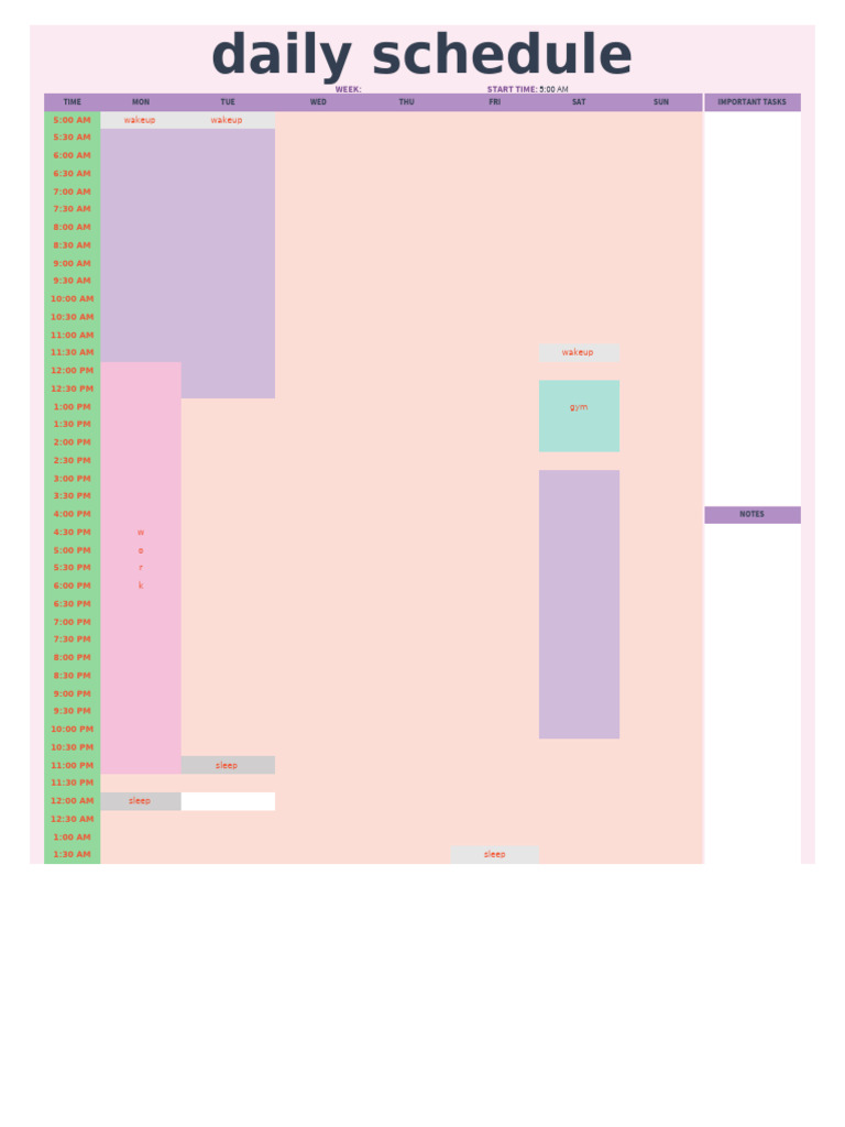 EMPTY Schedule | PDF