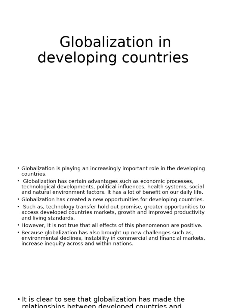 INTR202 Globalization in Developing World 168000 | PDF | Globalization | Developing Country