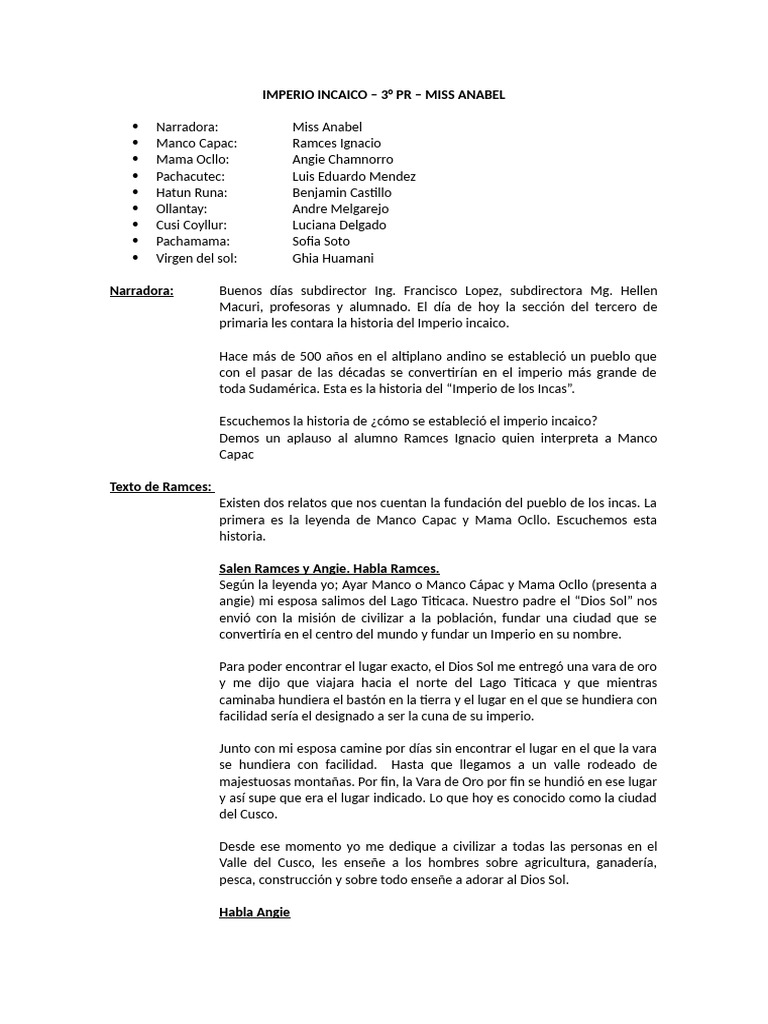 Imperio Incaico | PDF | Imperio Inca | Andes