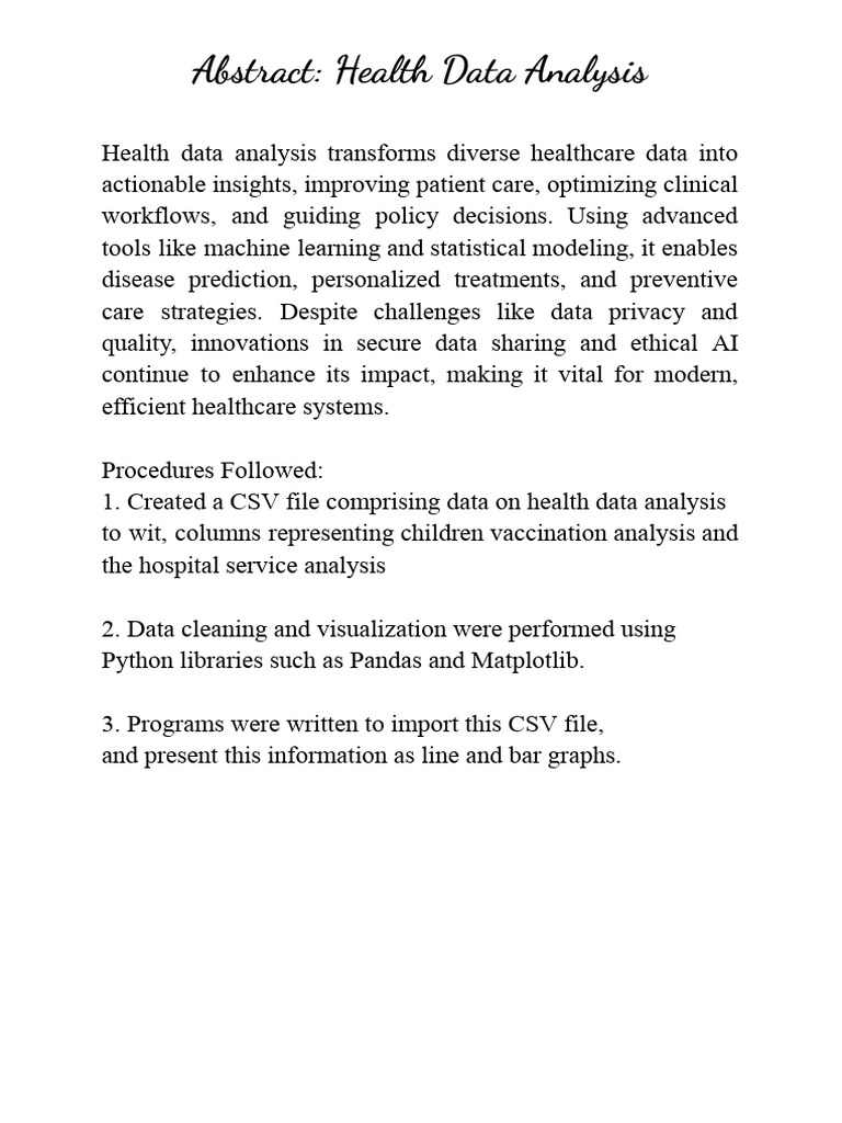 Health Data Analysis | PDF