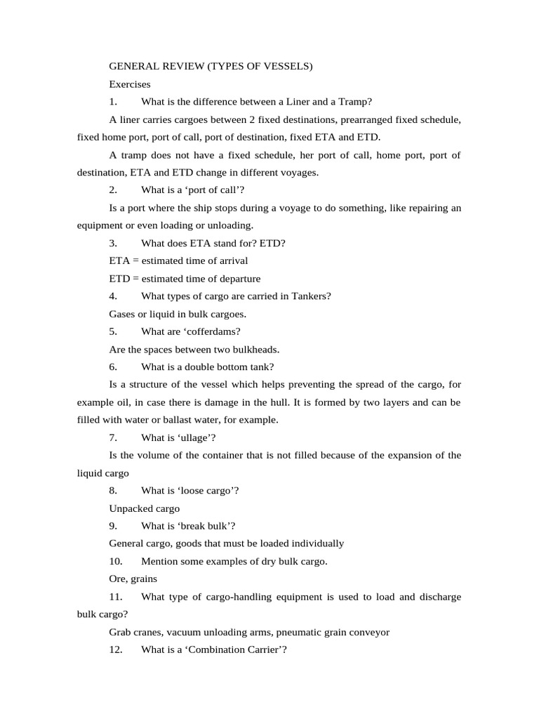 Types of Vessels Explained: Key Terms | PDF | Fishing Trawler | Ships