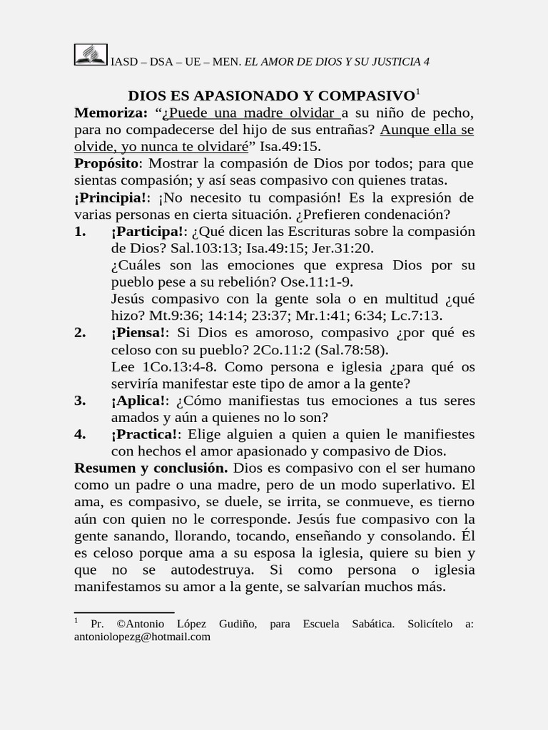 Dios Es Apasionado y Compasivo | PDF