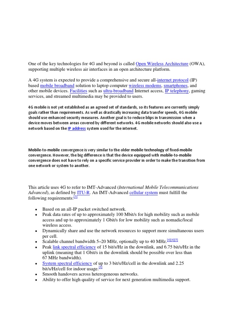 4G Technology Overview and Standards | PDF | 4 G | 3 G