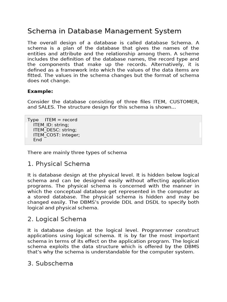 Concept of Schema Instance & Data Independance | PDF | Databases | Conceptual Model