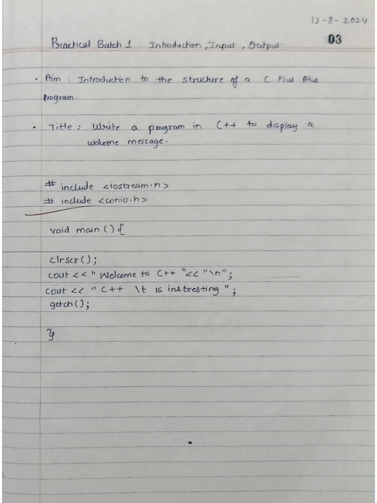 Class 11, Computer Science 1 Practical Notebook (All Year Practical ...