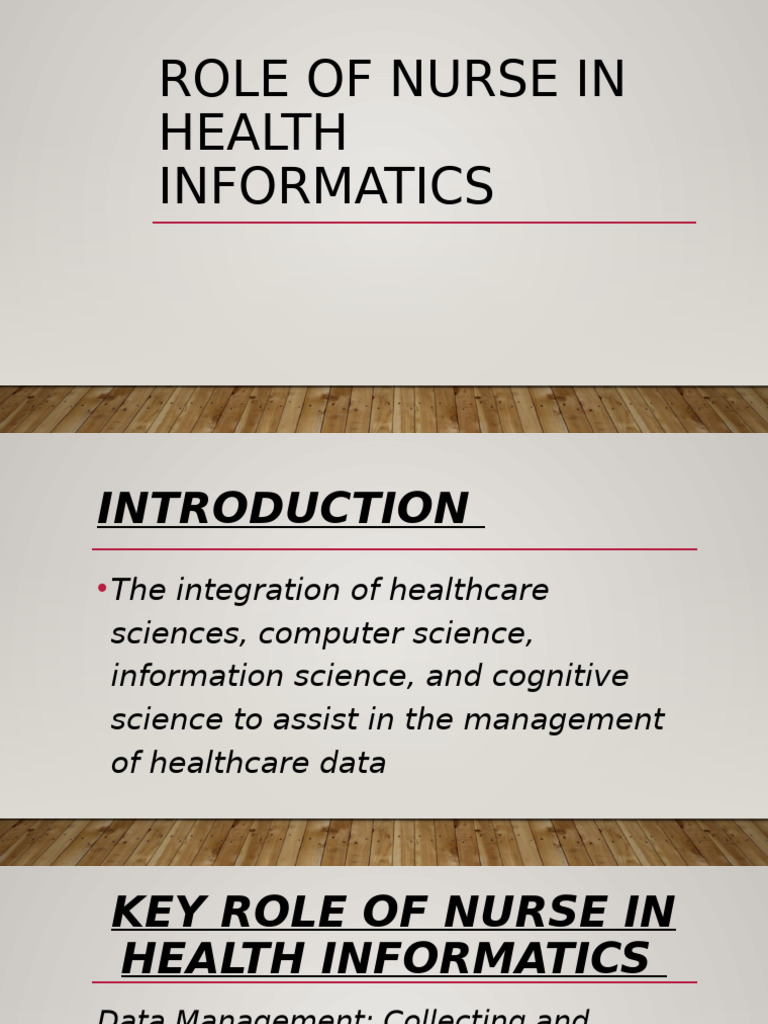 Nurses' Role in Health Informatics | PDF