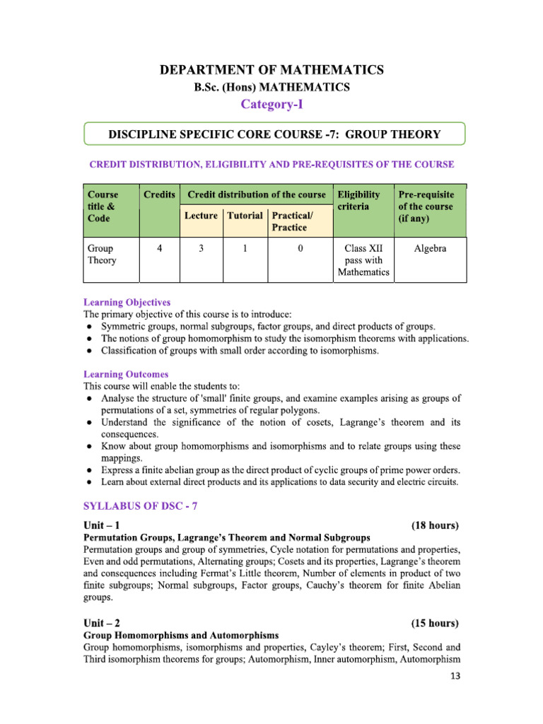 Sem 3 Syllabus | PDF