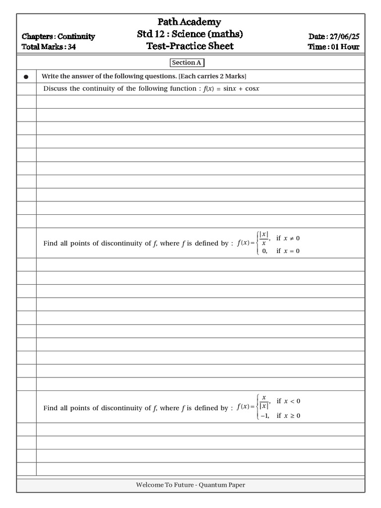 Test PracticeSheet D27 Jun 2025 | PDF | Chess Theory | Chess Openings