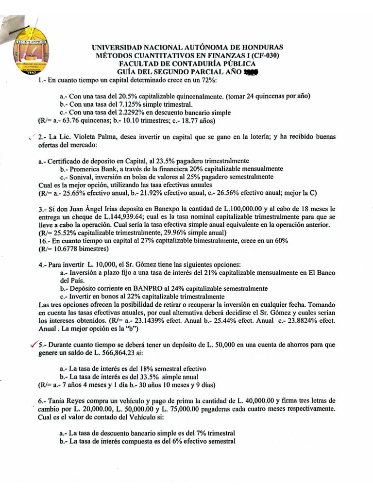 Unah 2P25 CF030 2P Guia de Problemas | PDF