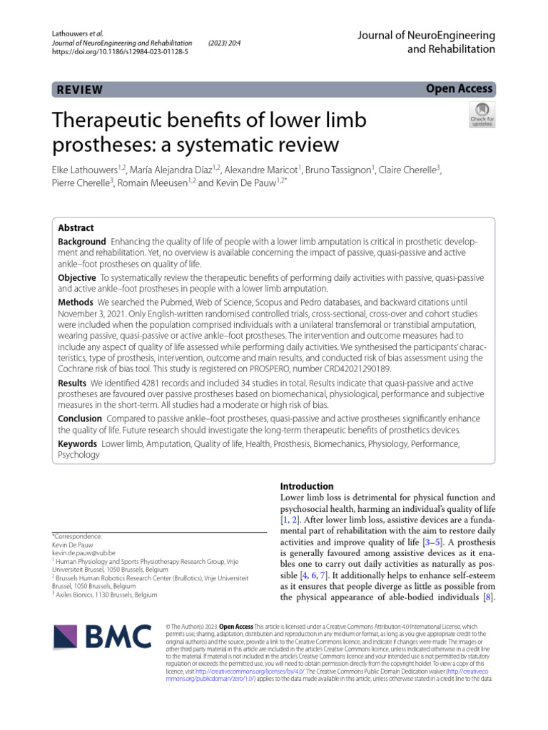 Ampro Outcome Measure in Prosthetic Review | PDF | Prosthesis ...