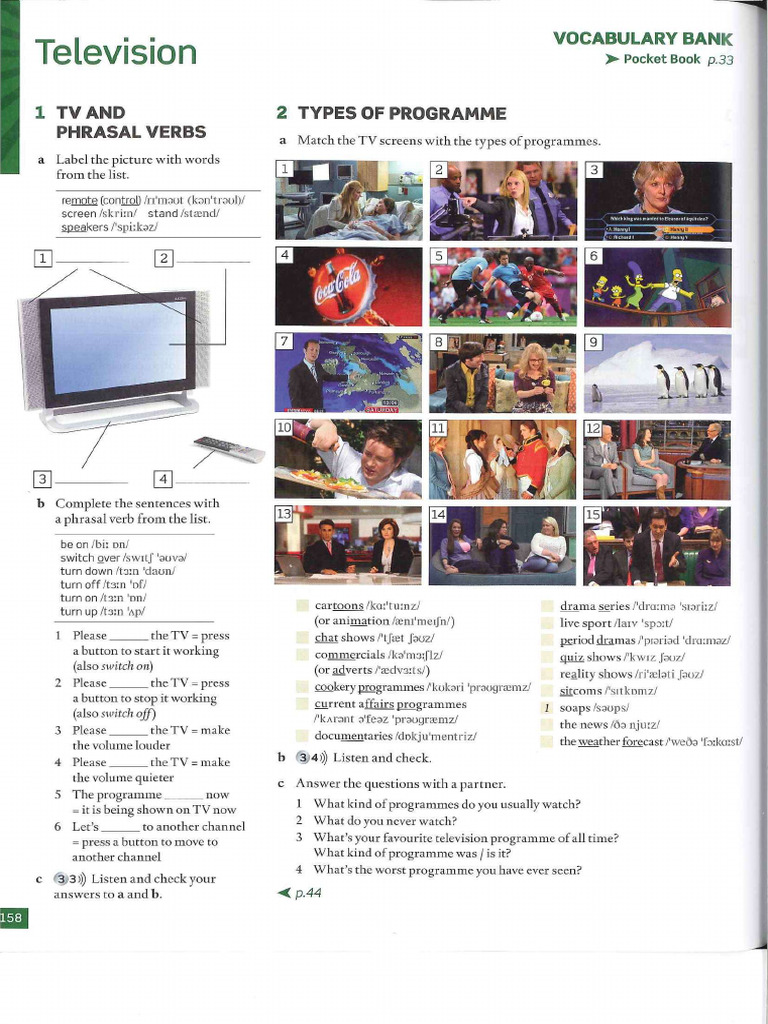 Television - Vocabulary | PDF