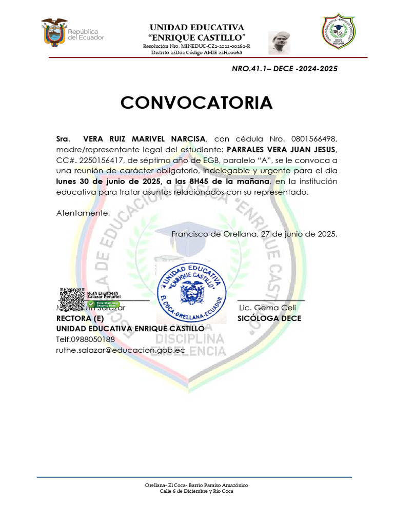 Convocatoria SR Parrales Signed | PDF