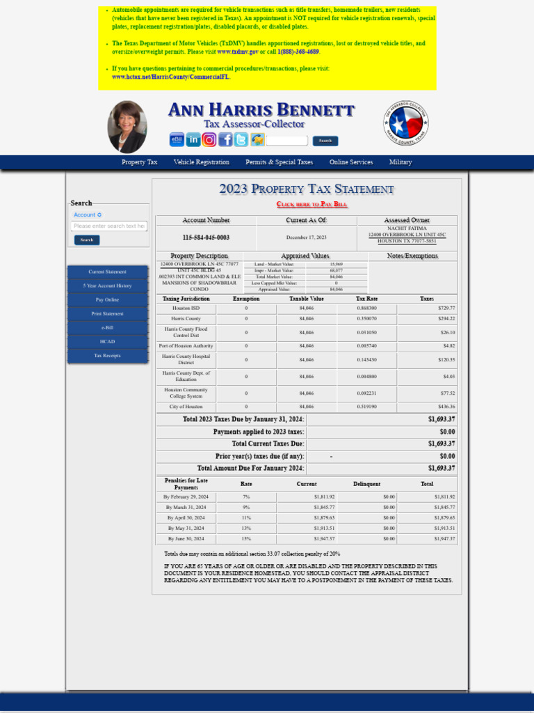 Harris County Tax Office | PDF | Property Tax | Payments