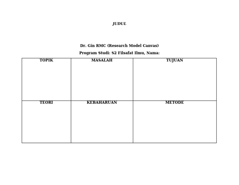 Tabel Riset Model Canvas | PDF