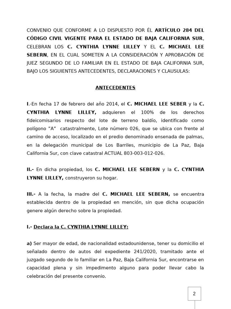 Liquidación Conyugal, Disolución Vinculo Matrimonial. Michael Lee ...