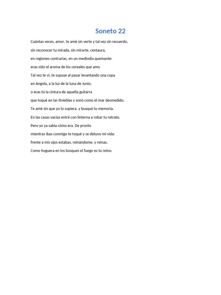 Soneto 22 | PDF