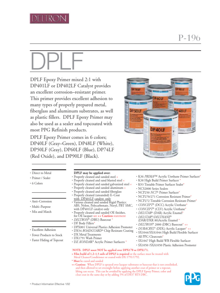 DPLF Epoxy Primer Technical Data Sheet | PDF | Materials | Building ...