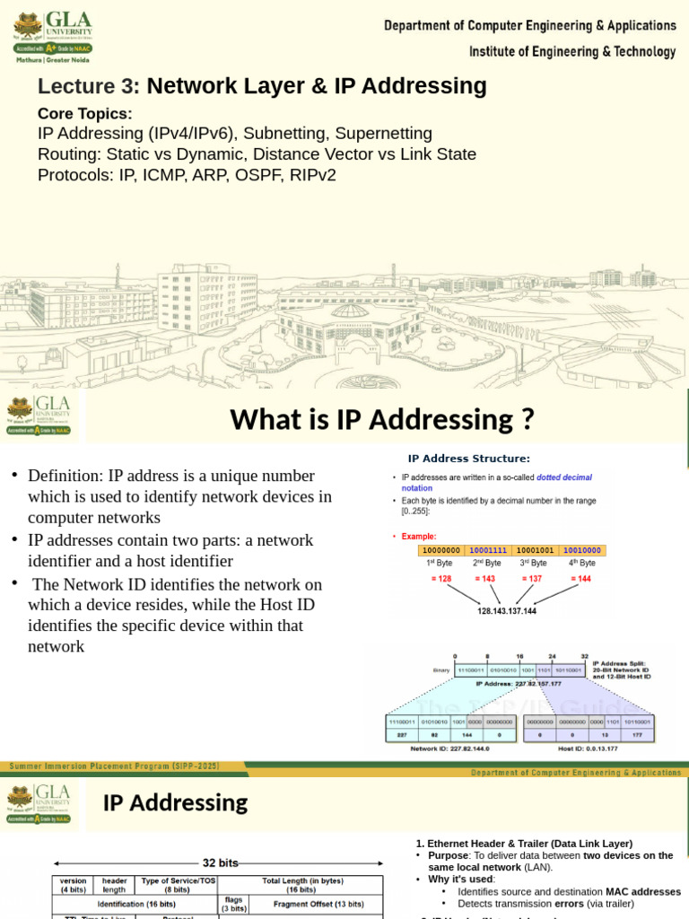 Lecture 3 Network Layer | PDF | Internet Protocols | Routing