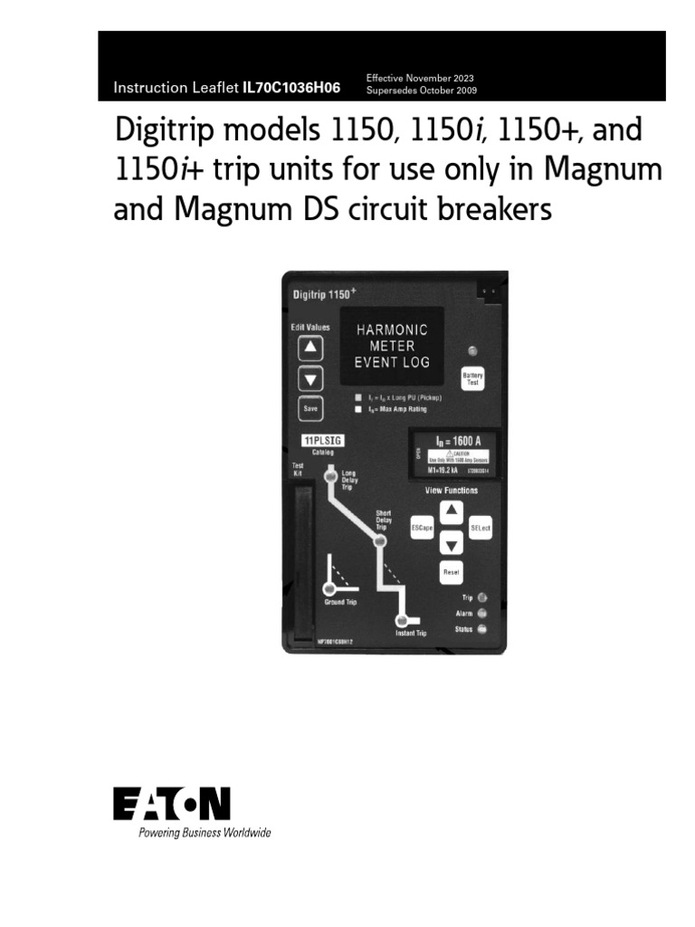 Magnum Digitrip 1150 1150i 1150 and 1150i Trip Units User Manual ...