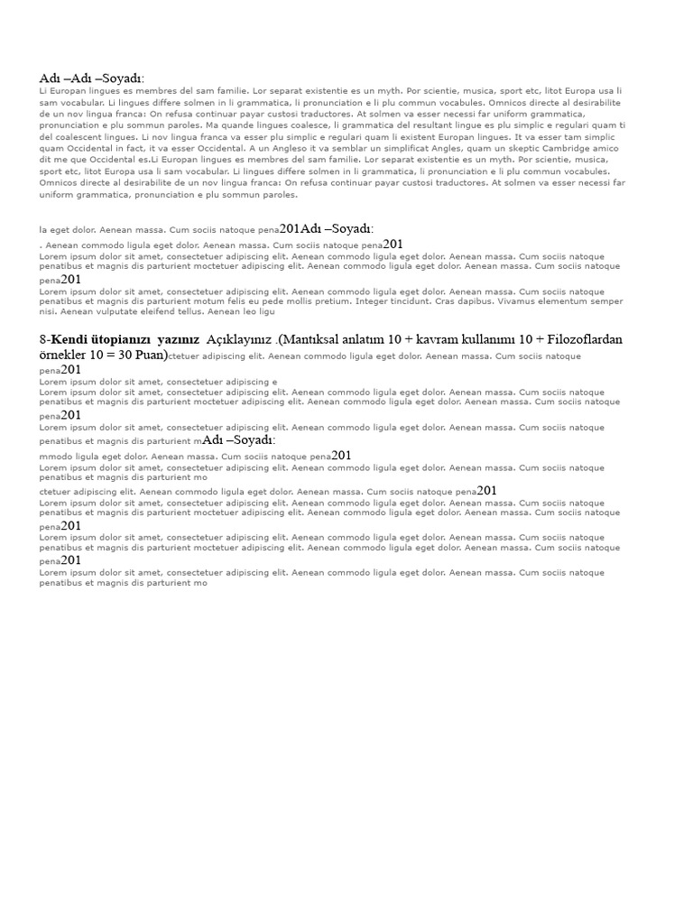 Lorem Soruları | PDF