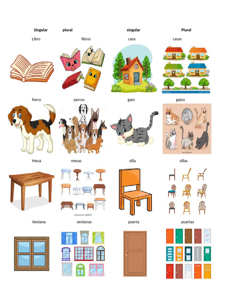 Singular Plural Singular Plural | PDF