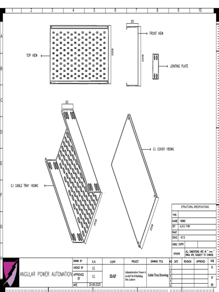 Cable Tray Drawing: Administrative Tower-A at Old P & D Building Site ...