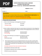 GRADE 6 Separation of Substances Worksheet | PDF