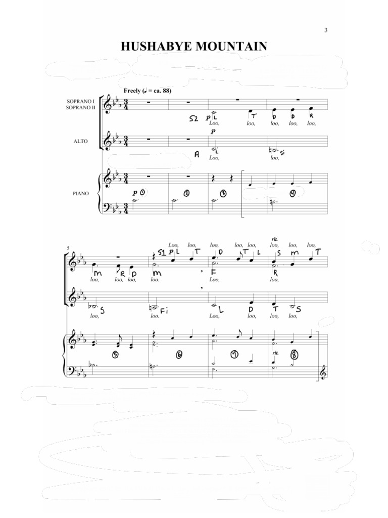 Select Treble - Hushabye Mountain | PDF