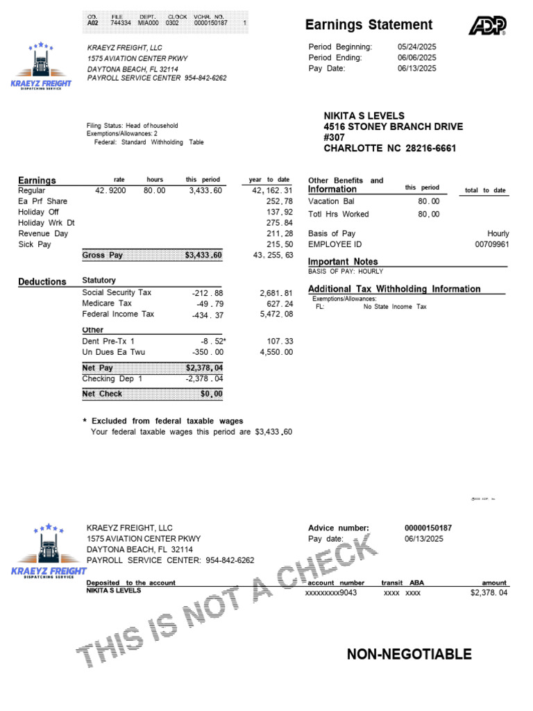 Payslip To Print Report Design 06-13-2025 Levels | PDF | Payroll Tax | Government Finances