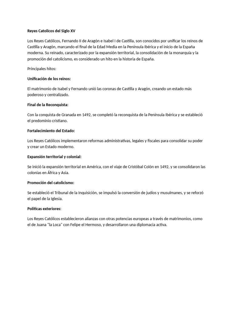 Reyes Catolicos | PDF