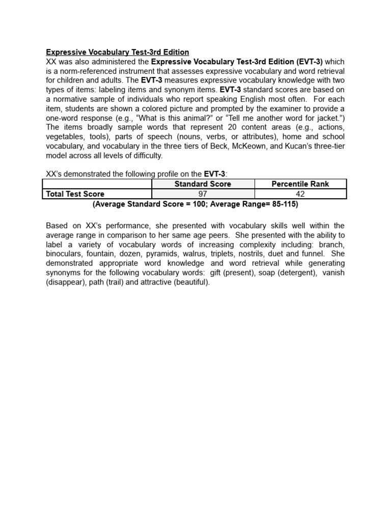 TemplateExpressive Vocabulary Test-3rd Edition | PDF