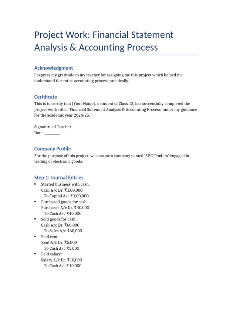 Accounting Project ITC | PDF