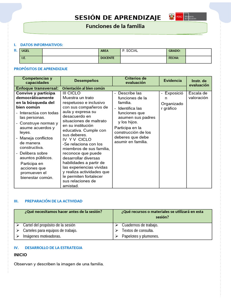 Funciones y Roles en la Familia | PDF | Familia | Evaluación