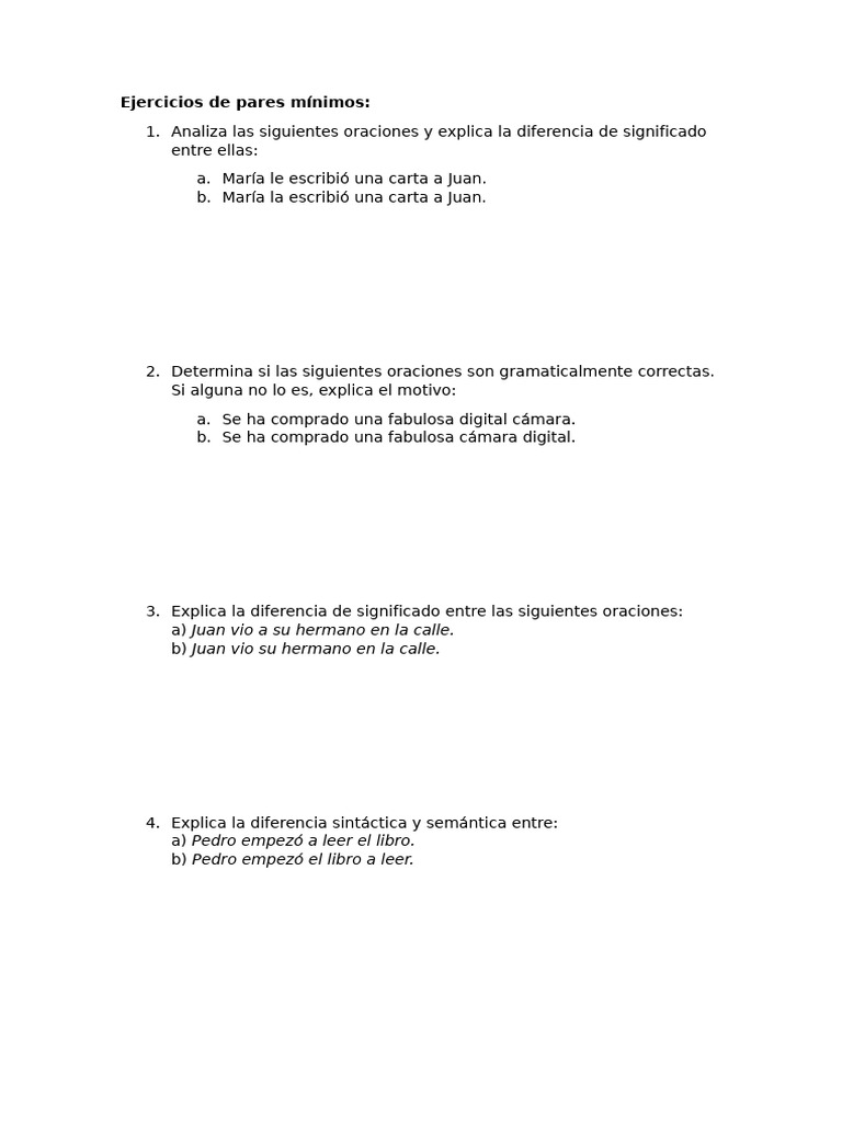 Ejercicios de Pares Mínimos y Análisis Inverso | PDF