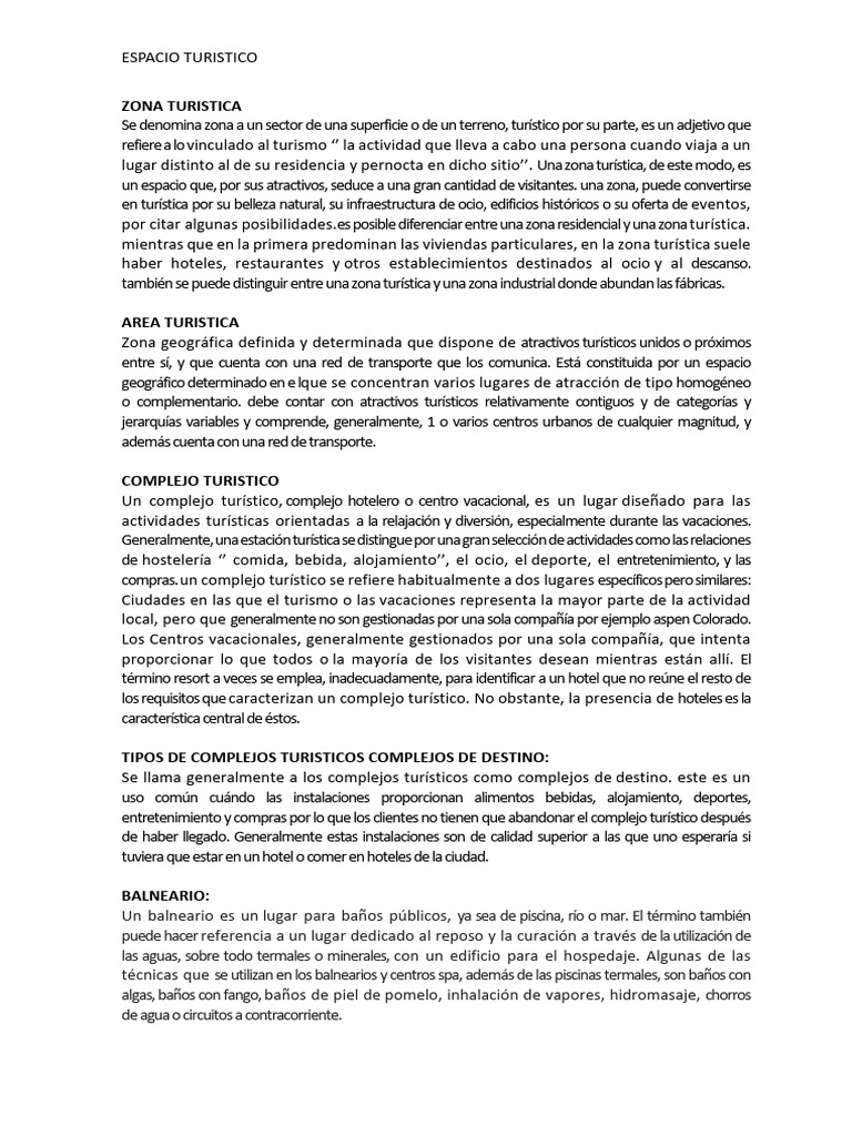 Definición de Zona Turística | PDF | Recurso