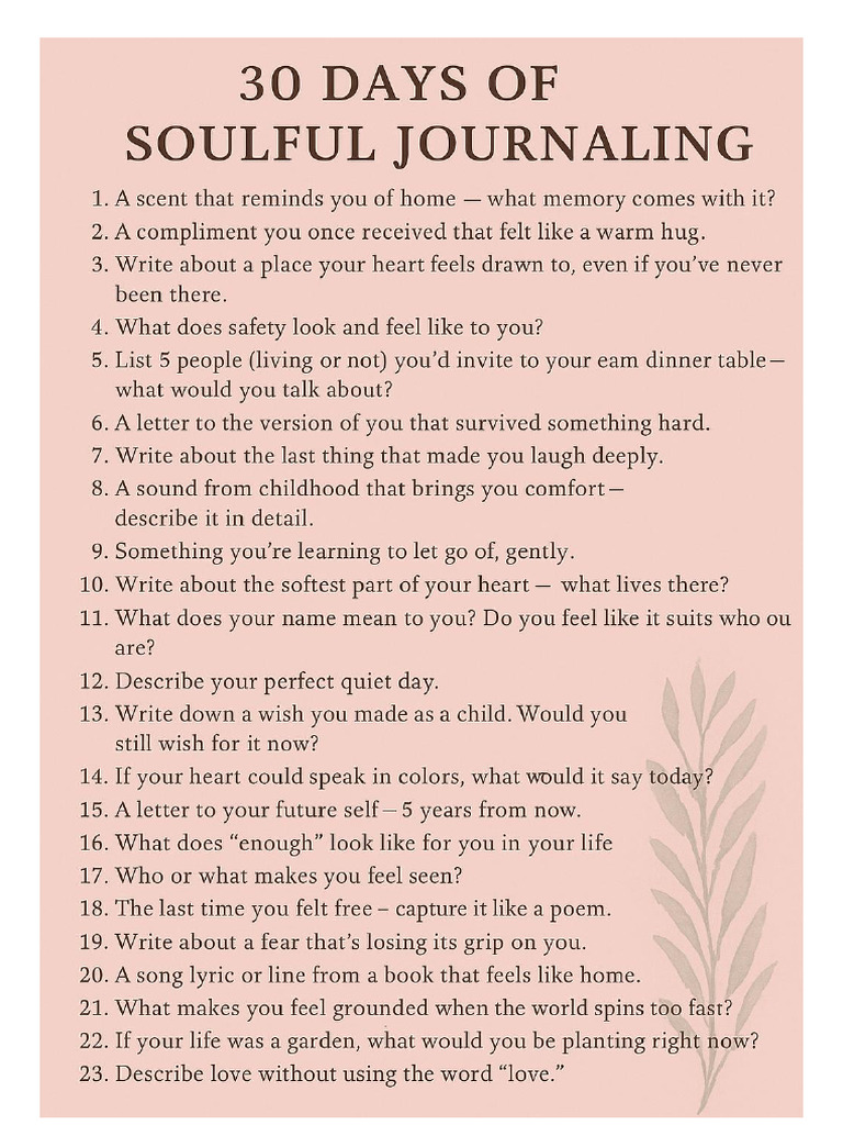 30 Days of Soulful Journaling | PDF