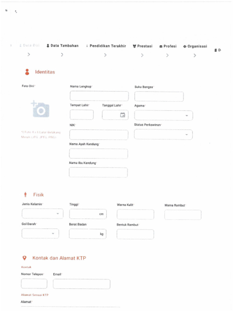 Form Isian Peserta Komcad | PDF