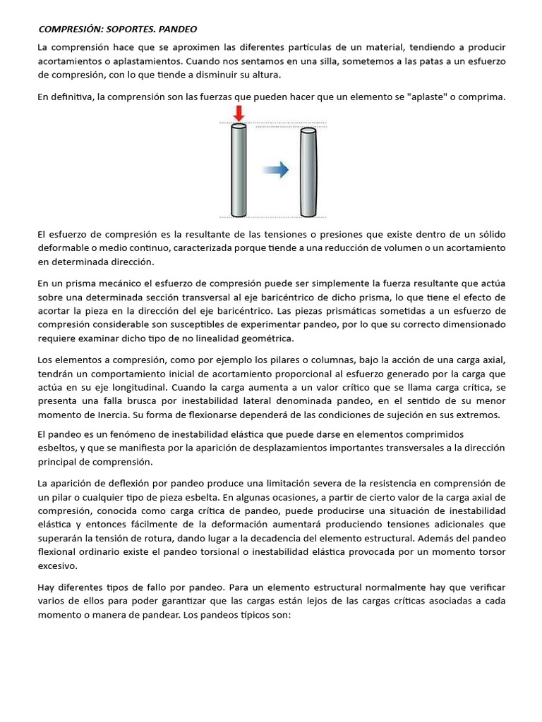 02 - Compresion - Pandeo | PDF | Pandeo | Mecanica clasica