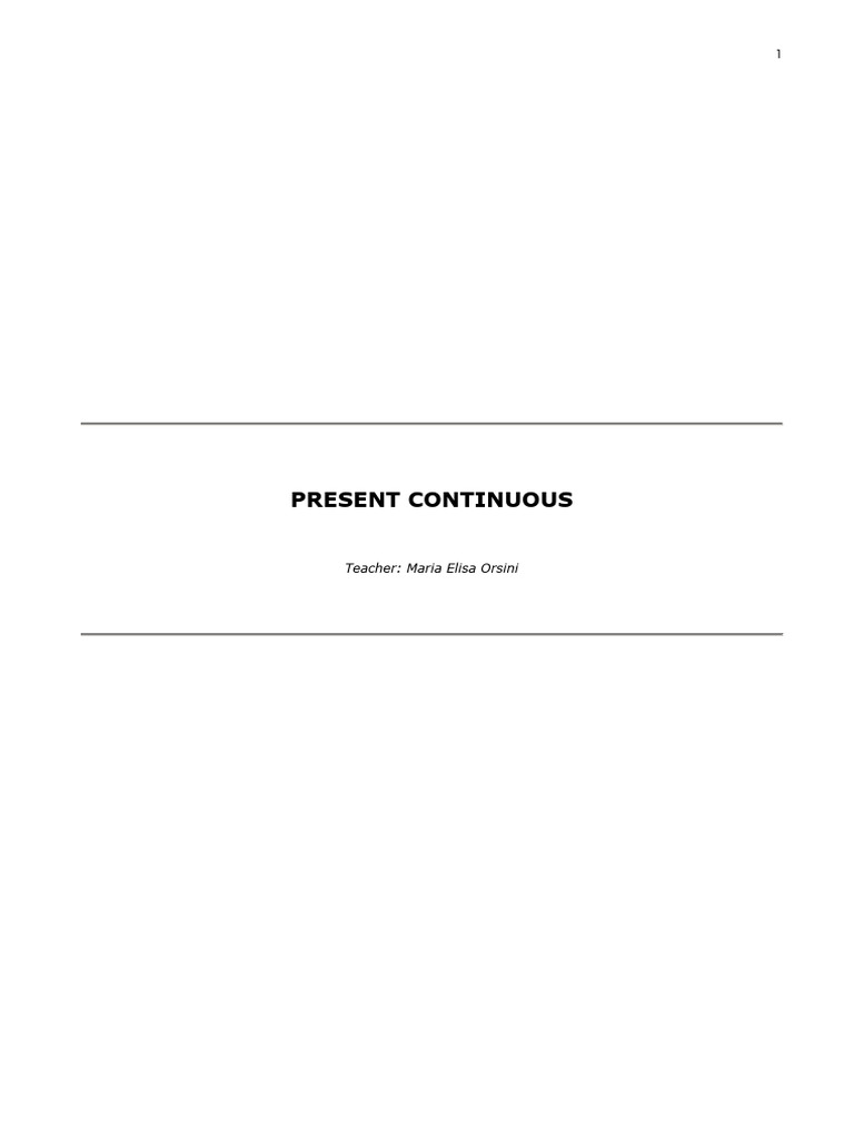 Present Continuous Grammar Guide | PDF | Linguistics