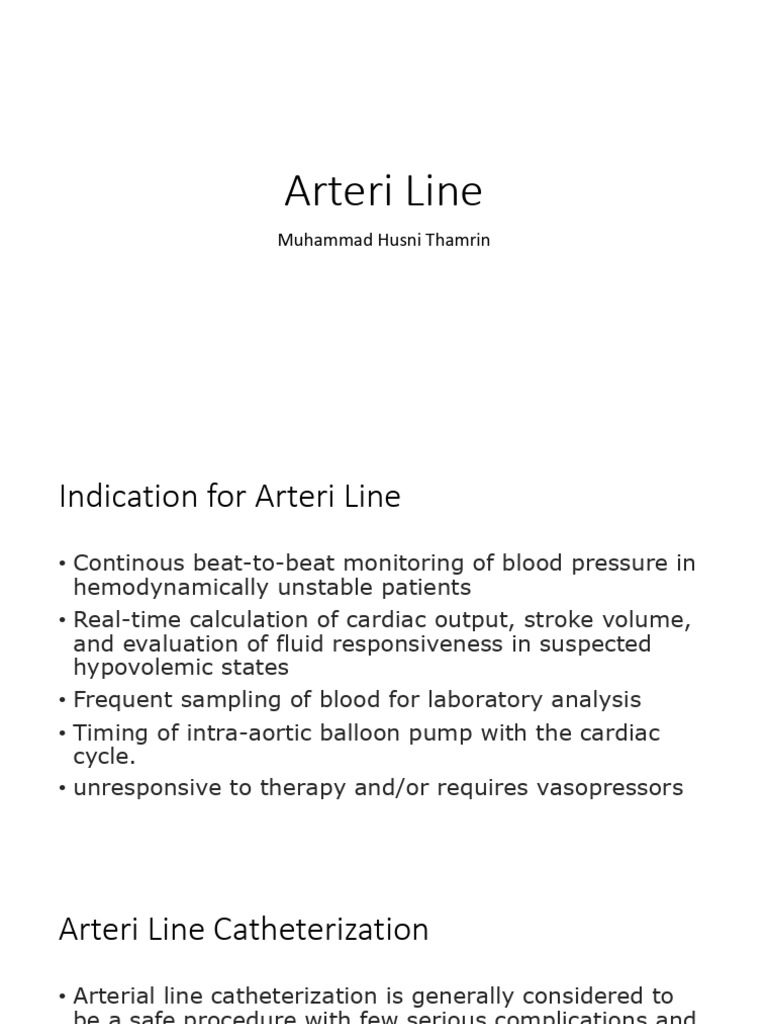 Artery Line | PDF