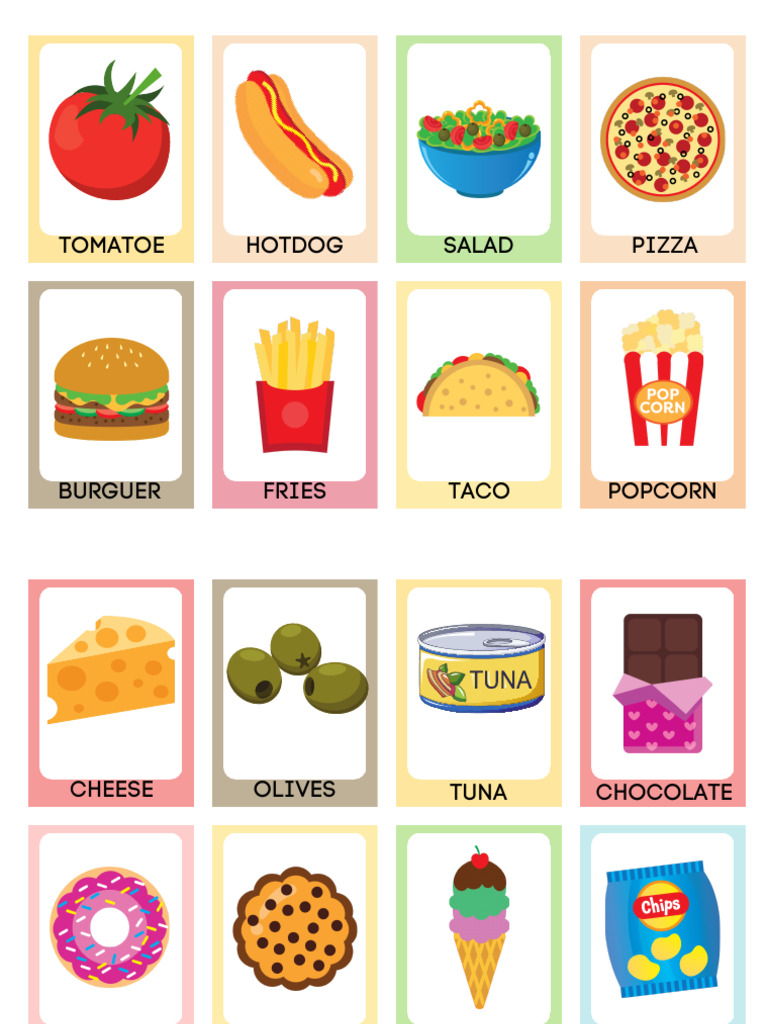 Fast Food Flashcards For ESL and ELL Learners | PDF