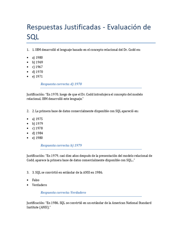 Respuestas Trabajo Practico III SQL Justificadas COMPLETO | PDF | SQL | Recuperación de información