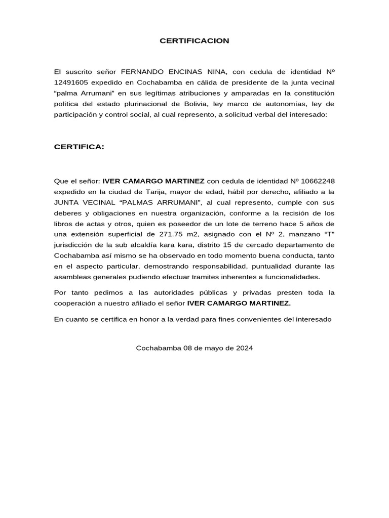 Certificacion Otb | PDF
