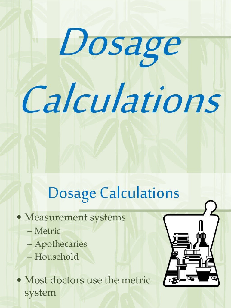 Drug Calculation For Patient | PDF