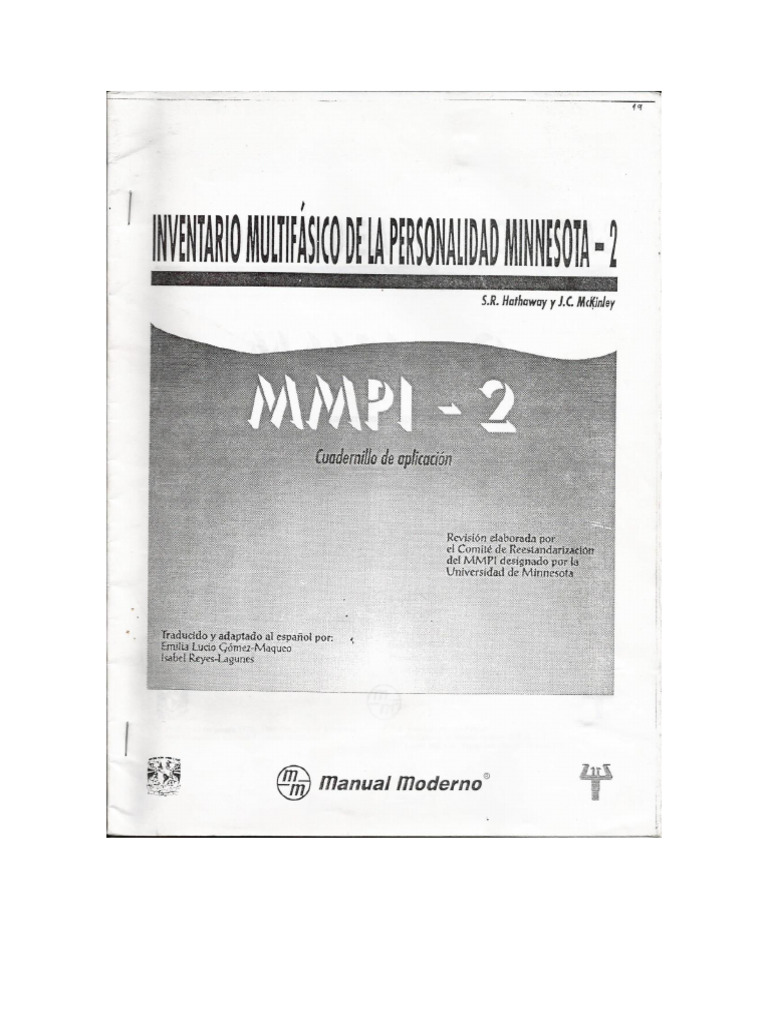 MMPI 2 Cuestionario | PDF