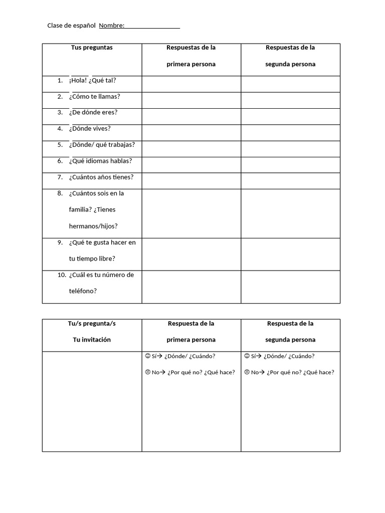 Preguntas y respuestas en español | PDF