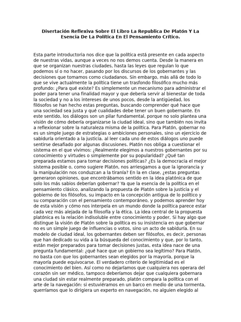 Política y Justicia en Platón | PDF | Platón | Democracia