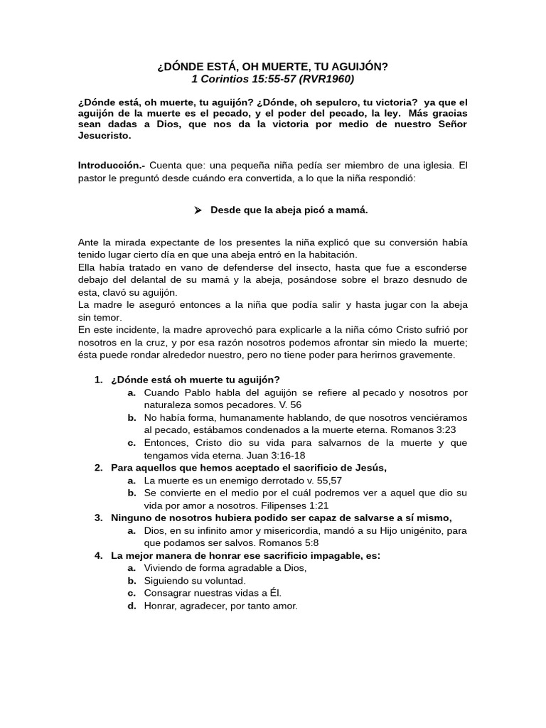 Donde Oh Muerte Tu Aguijon | PDF | Cristo (título) | Pecado