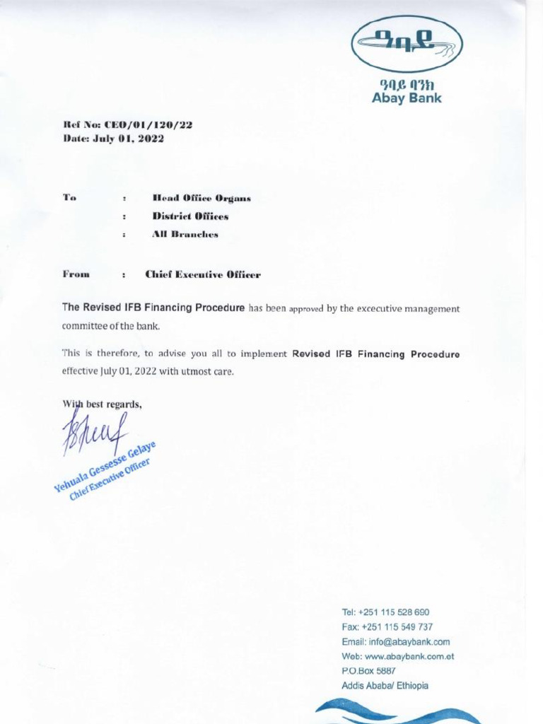 The Revised IFB Financing Procedure | PDF